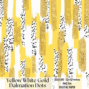 Yellow White & Gold Glitter Brushstroke Background Digital Paper File ...