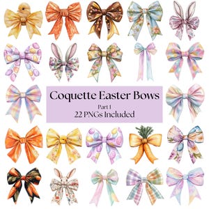 Coquette Easter Bow Clipart Bundle Pt. 1 PNG Sublimation Designs ...