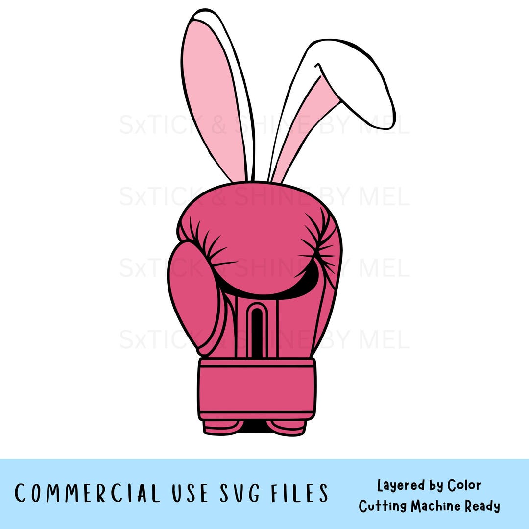Coquette Easter Bunny Ears Boxing Gloves Bow SVG Cutting Machine File ...