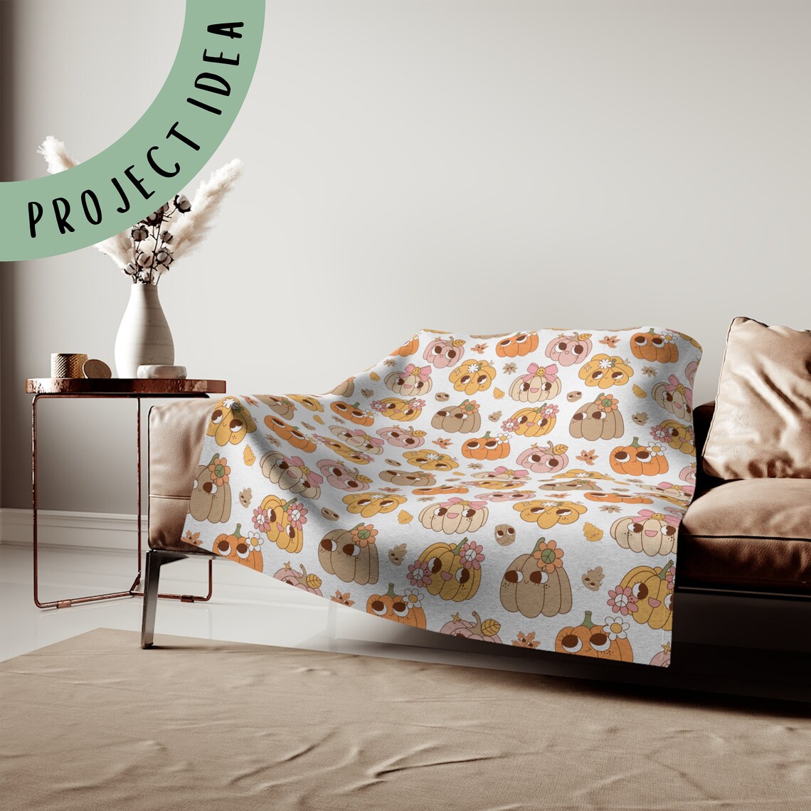 Groovy Pumpkins Seamless Pattern, Cute Retro Fall Decor Digital Paper ...