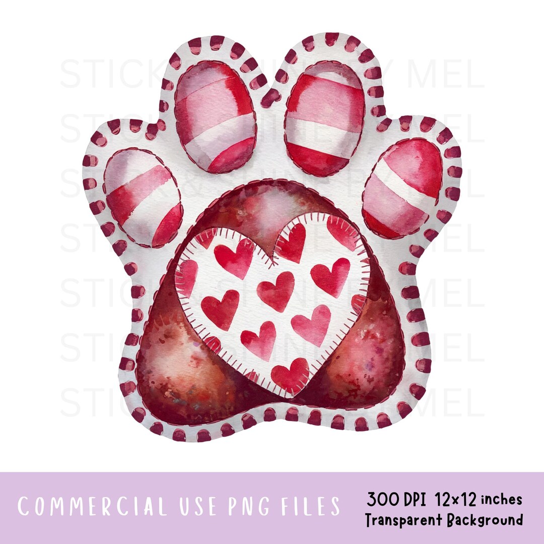 Valentines Day Dog Paw PNG File, Coquette Pet Lover Love Day Clipart, I ...