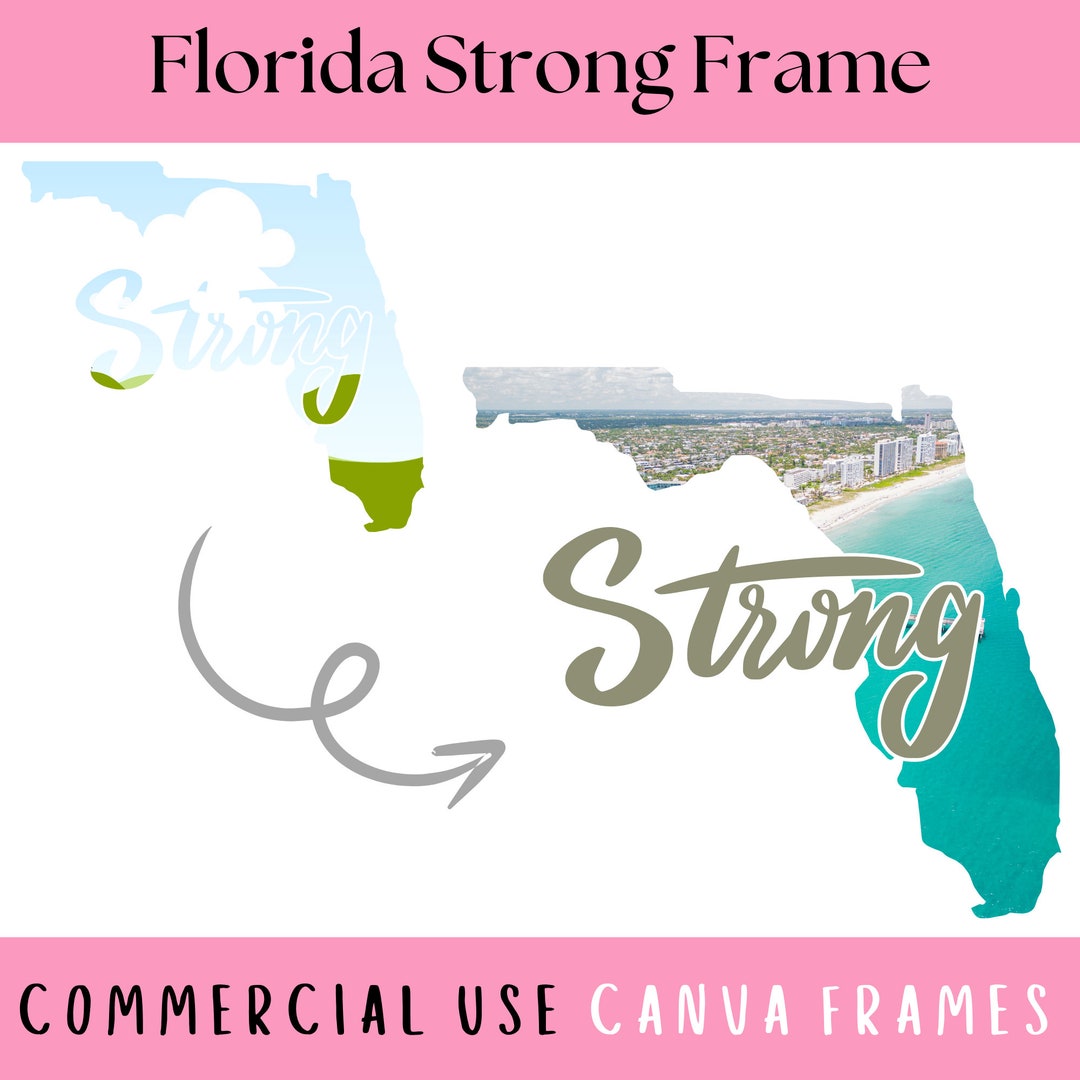 Florida Strong Canva Frame Editable Template, I Survived Milton Design ...