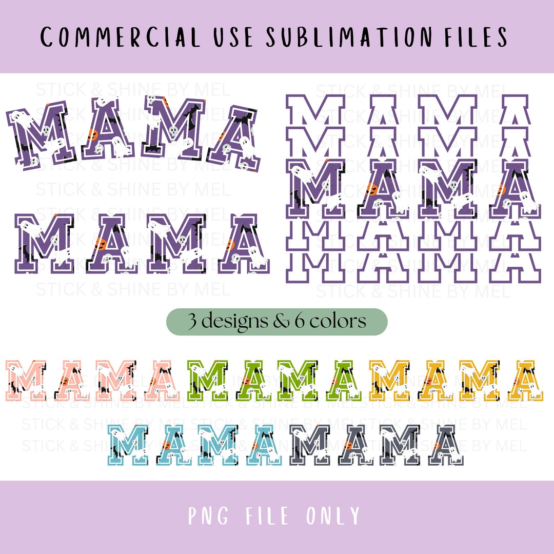 Halloween Mama Letter PNG Bundle, Spooky Mama Varsity Font PNG Files ...
