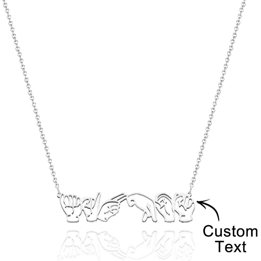 Personalized American Sign Language Necklace | Deaf Community Gift ...