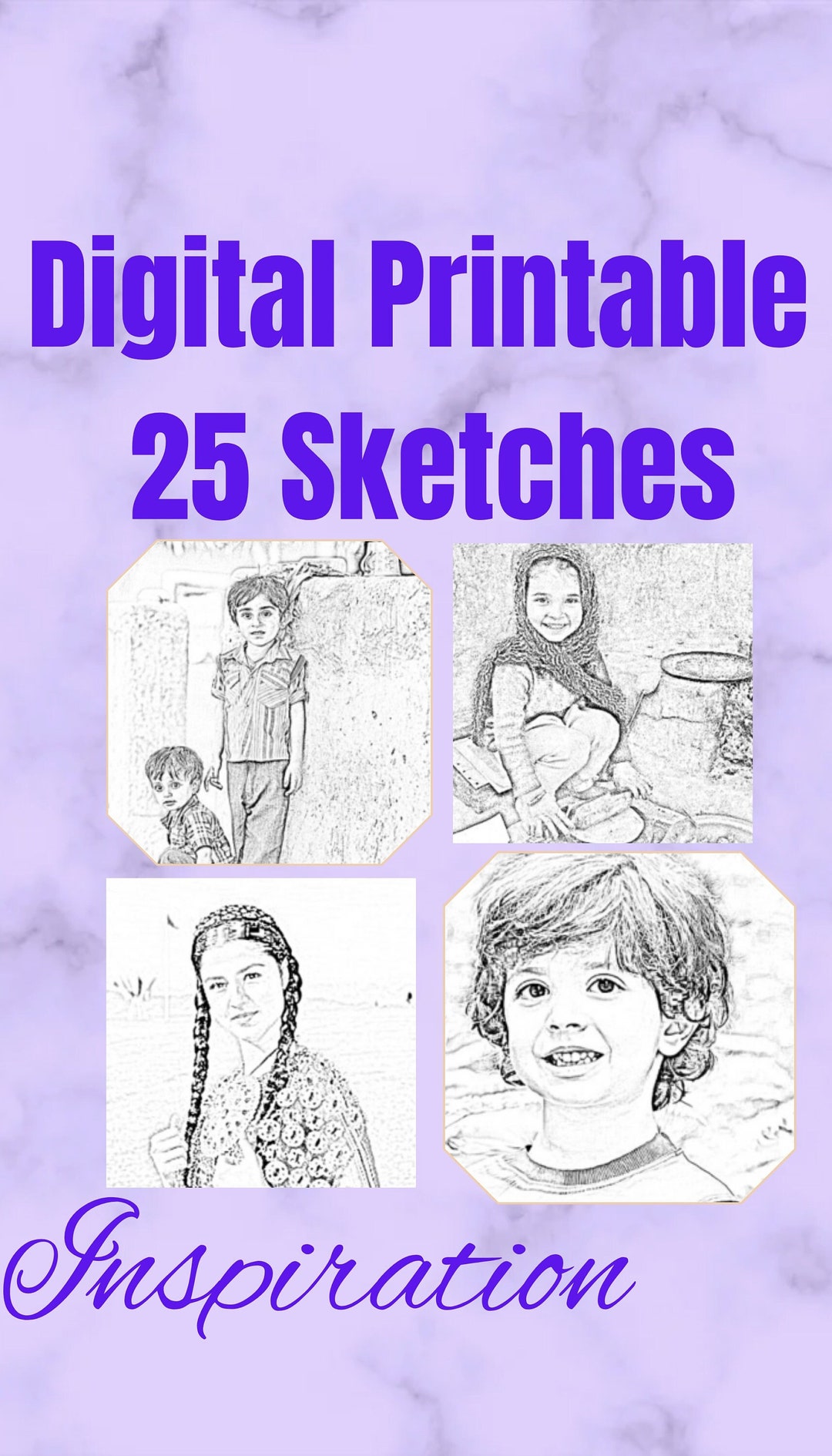 Digital Printable Sketches for Kids and Adults for Drawing - Etsy