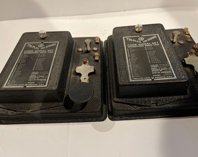 2 Vintage Morse Code Signal Set Tri-plex/tri-signal by ICA (untested ...