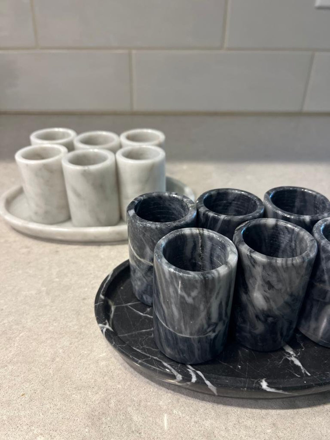 Marble Tequila Shot Glass Set 6pcs With Tray - Etsy