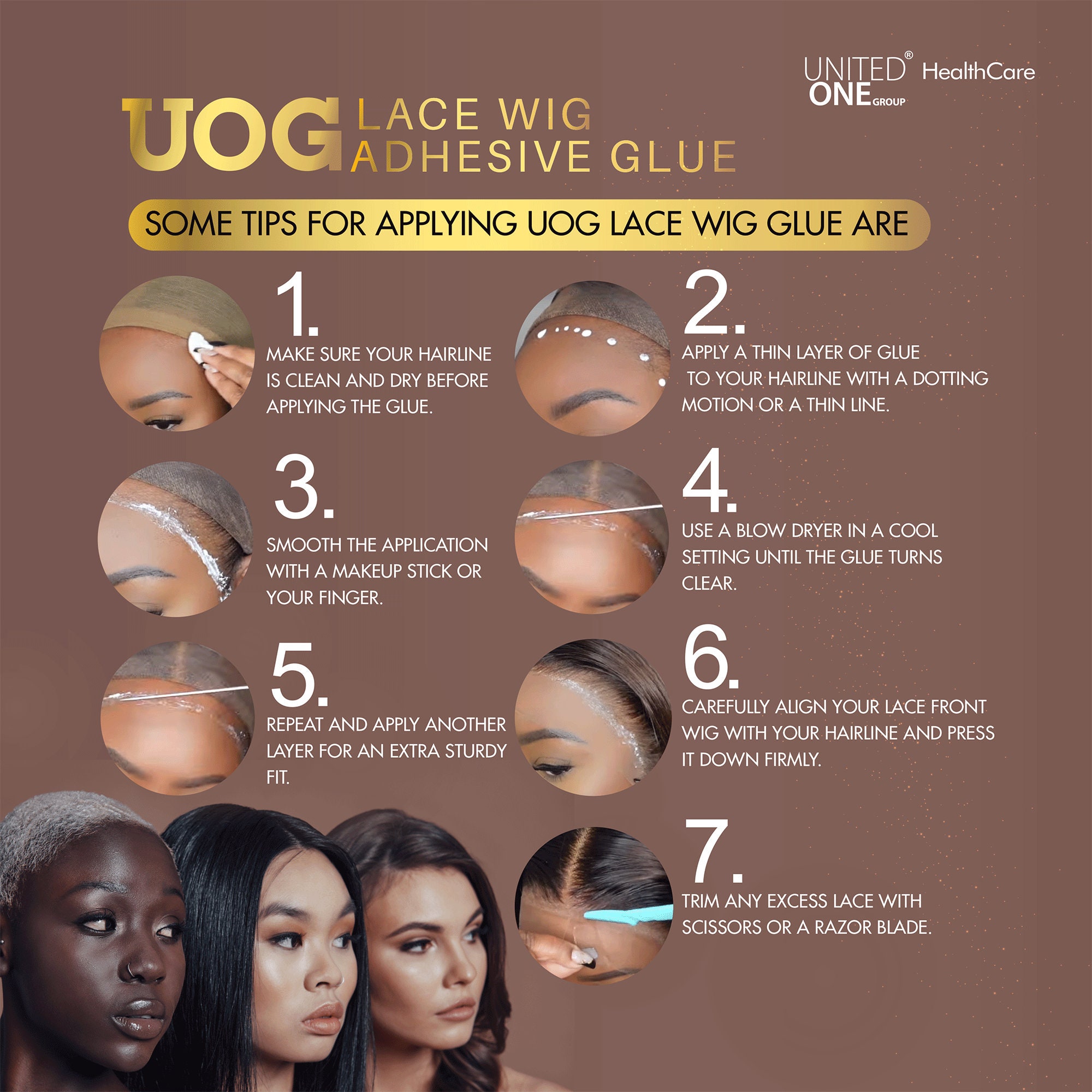 UOG Lace Wig Glue Adhesive. Allergy-free, 2-4 Layers Around 15-20 ...