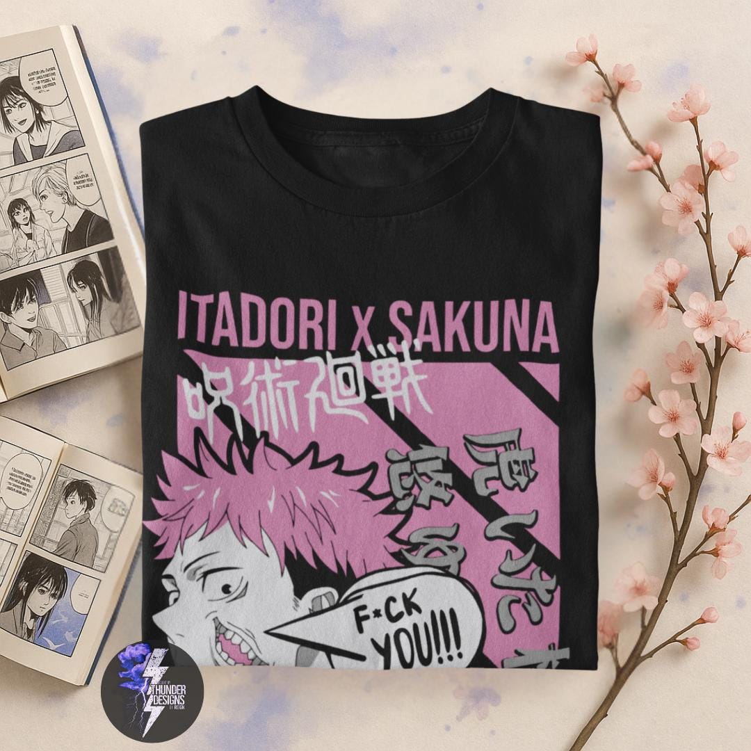 JJK Shirt | Itadori X Sakuna | Anime T-shirt, JJK Merch, Otaku - Etsy