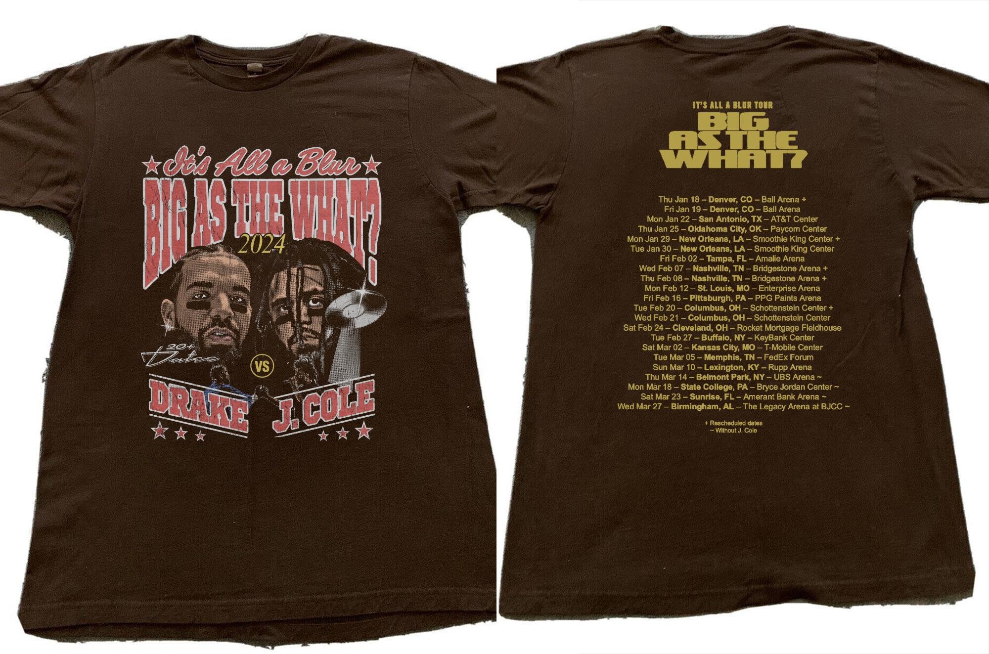 Drake J Cole Big As The What Tour 2024 Shirt, Drake J Cole It's All ...