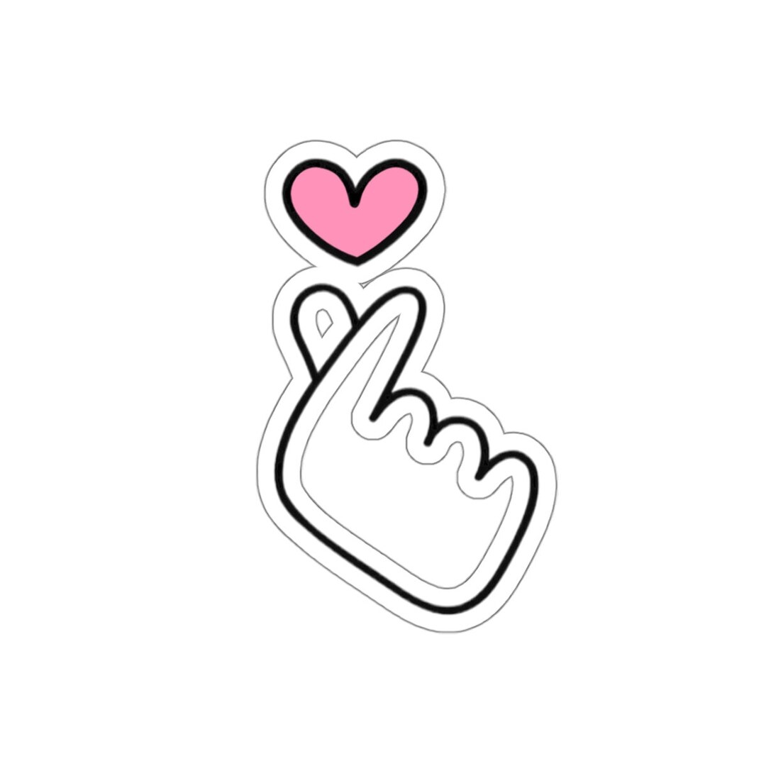 Korean Finger Heart Sticker - Etsy