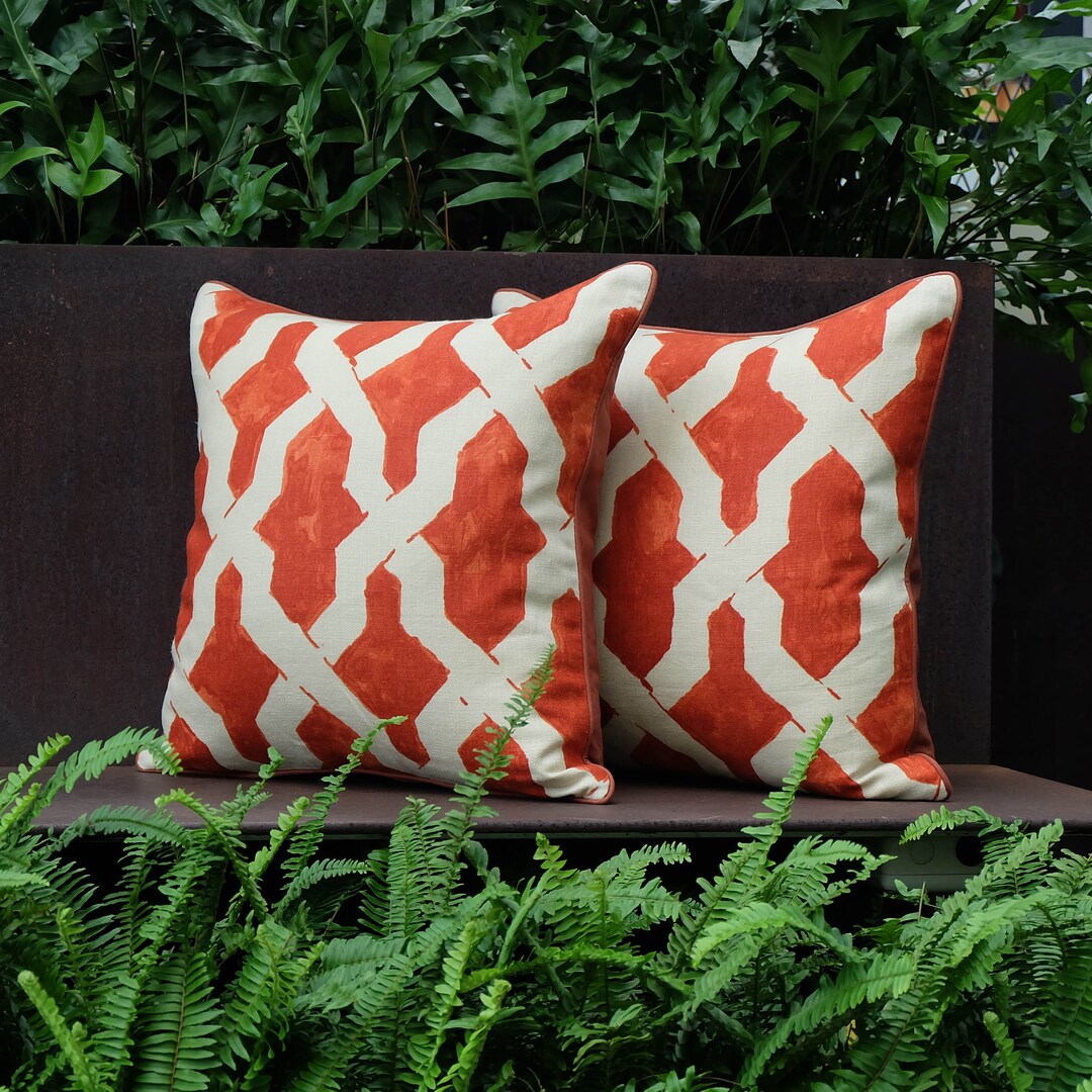 Set of 2, Reynard Trellis Full Front Pillows, Multiple Sizes: Covers ...