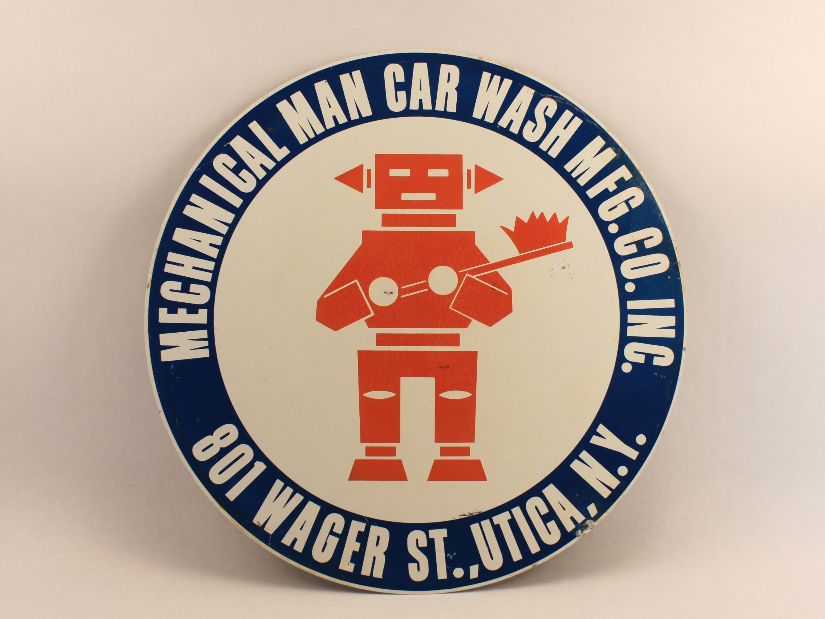 1950s Mechanical Man Car Wash Manufacturing Co Advertising Sign Utica ...