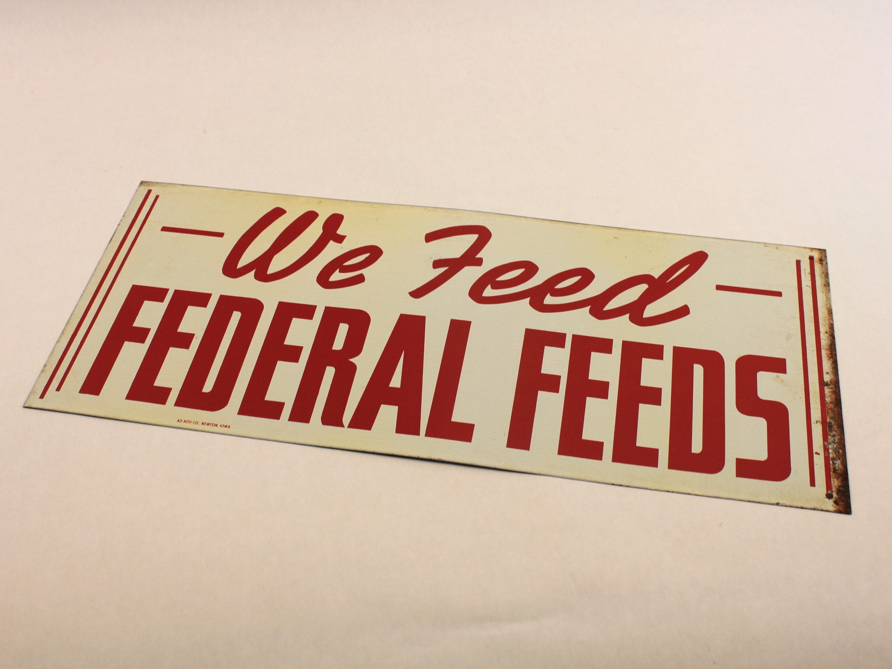 Vintage We Feed Federal Feeds Sign Newton Iowa - Etsy