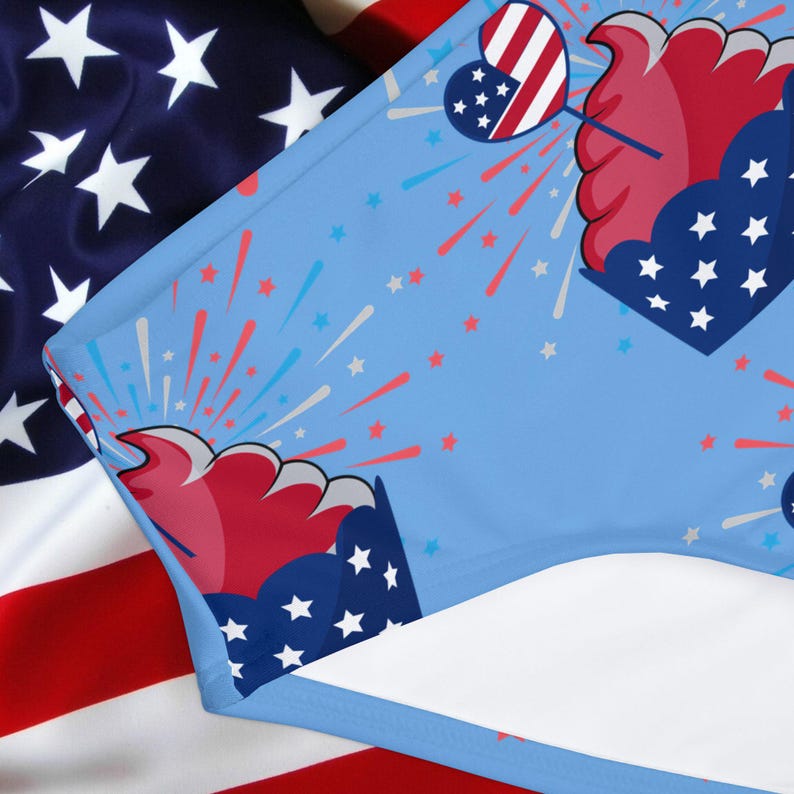 Girls Two-piece Patriotic Red White Blue Cupcake American Flag Stars ...