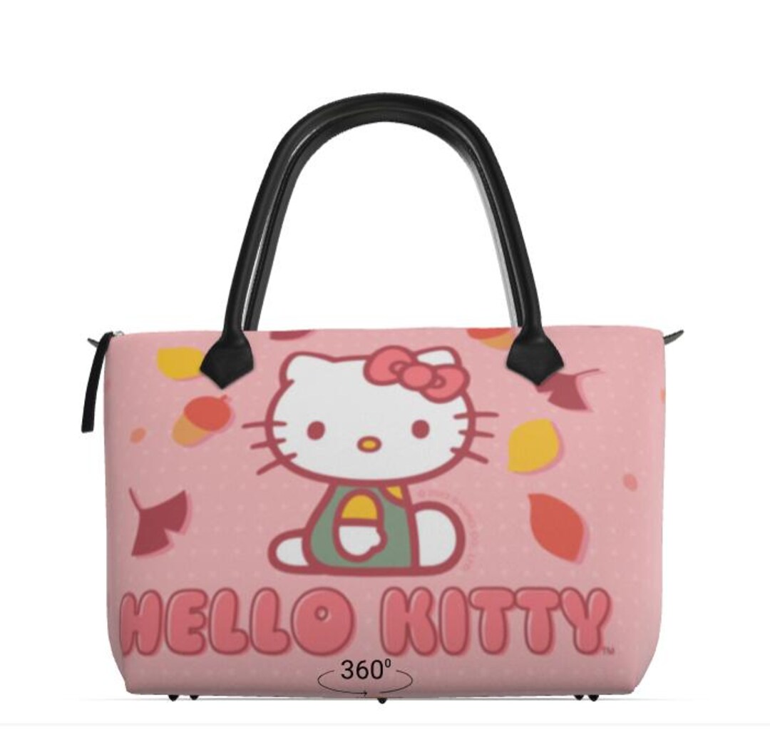 Hello Kitty Smooth Nappa Leather Zip Tote Bag Handbag Purse Luxury ...