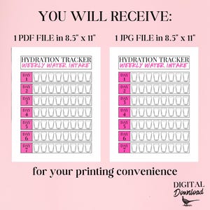 Hydration Tracker Printable Water Intake Tracker Printable 8.5 X 11 in ...