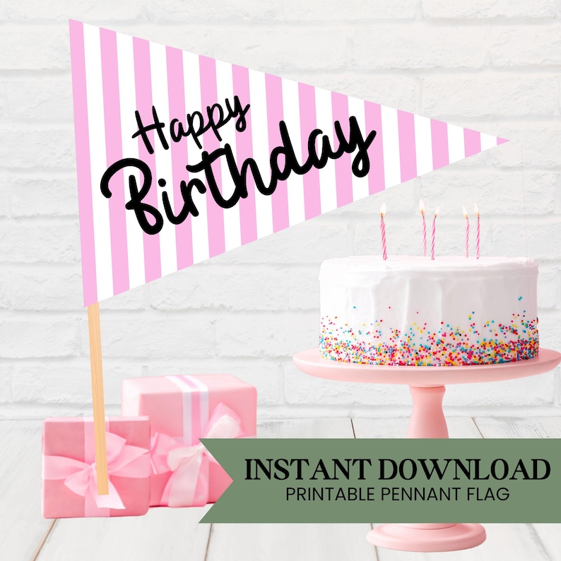 Printable Happy Birthday Pennant Flag | Eloise Inspired Birthday Flag ...