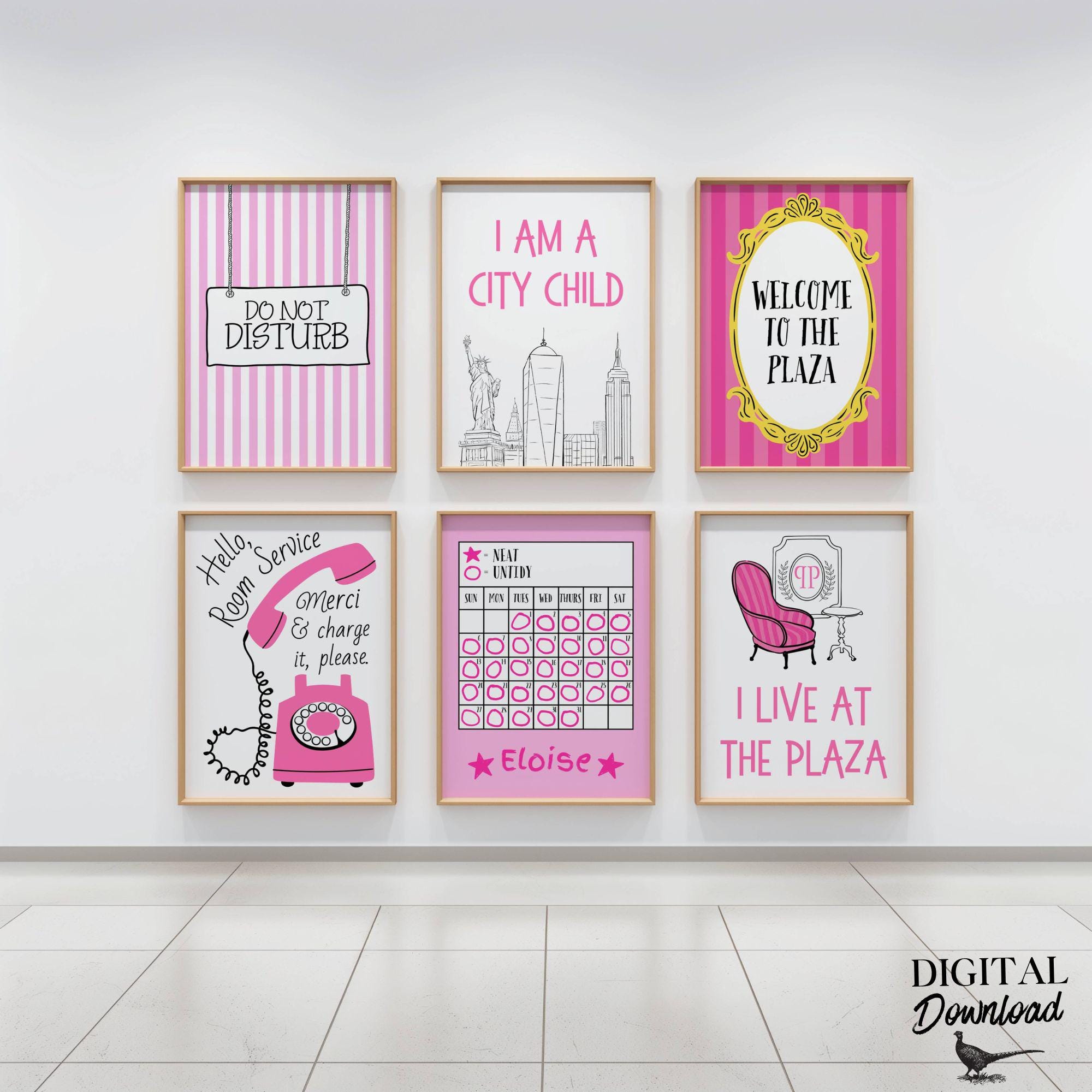 Set of 6 Eloise Printables | Eloise Inspired Printable Wall Art ...