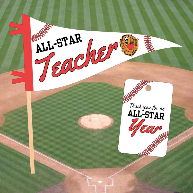 Printable 'all-star Teacher' Pennant Flag | Baseball Themed Printable ...
