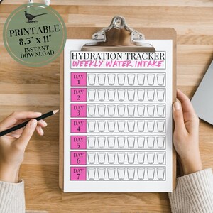 Hydration Tracker Printable Water Intake Tracker Printable 8.5 X 11 in ...