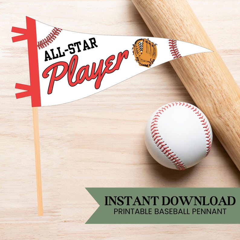 Printable 'all-star Player' Pennant Flag | Baseball Player Printable ...
