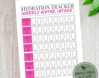 Hydration Tracker Printable | Water Intake Tracker Printable | 8.5 X 11 ...