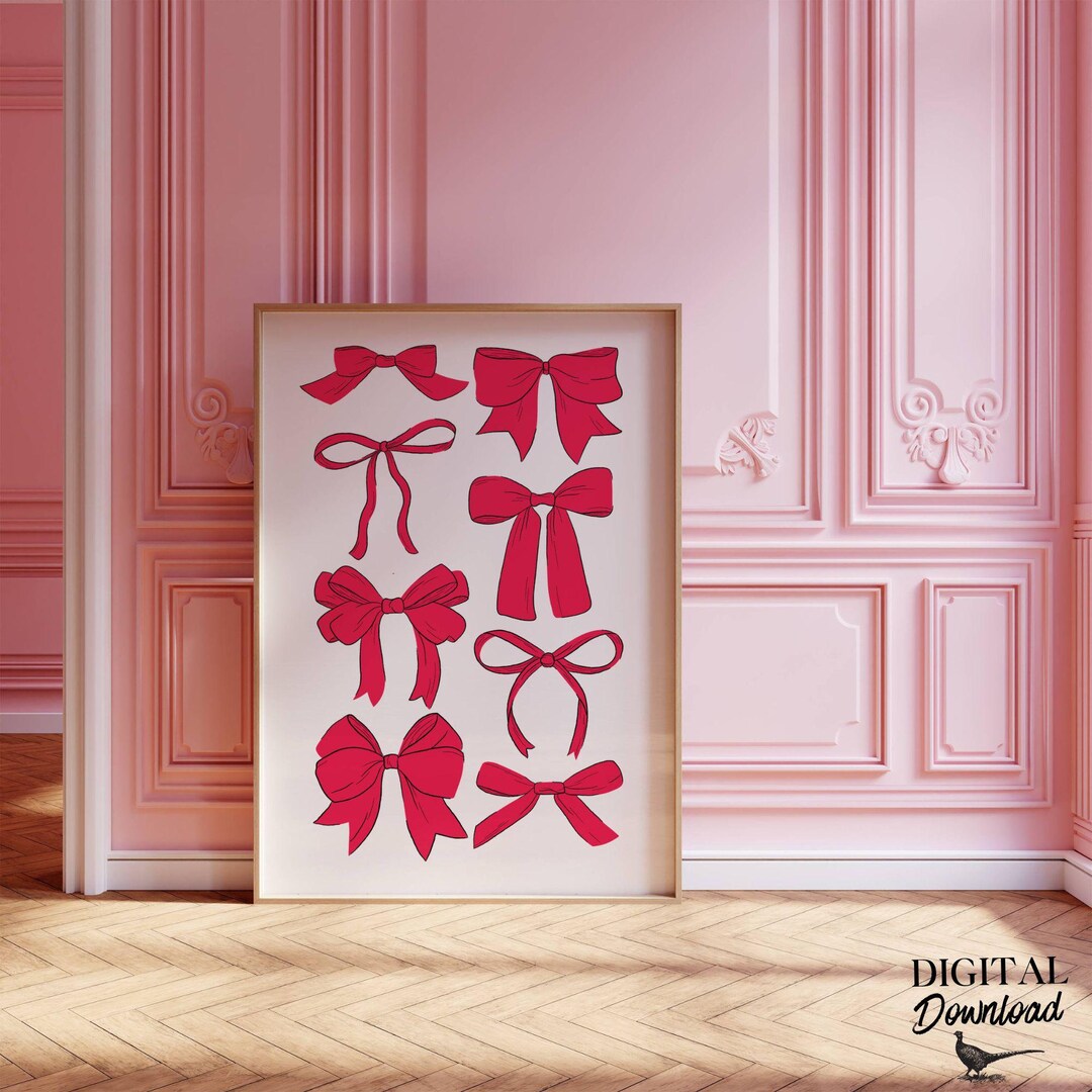 Red Bow Print Eloise Inspired Printable Wall Art Digital Download - Etsy