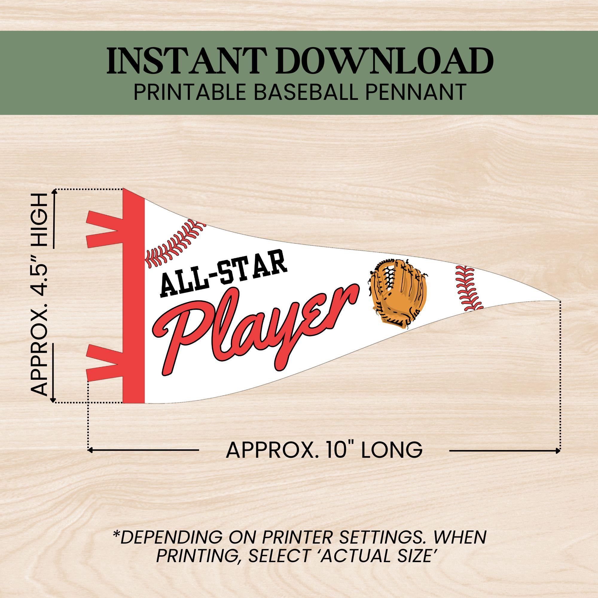 Printable 'all-star Player' Pennant Flag | Baseball Player Printable ...