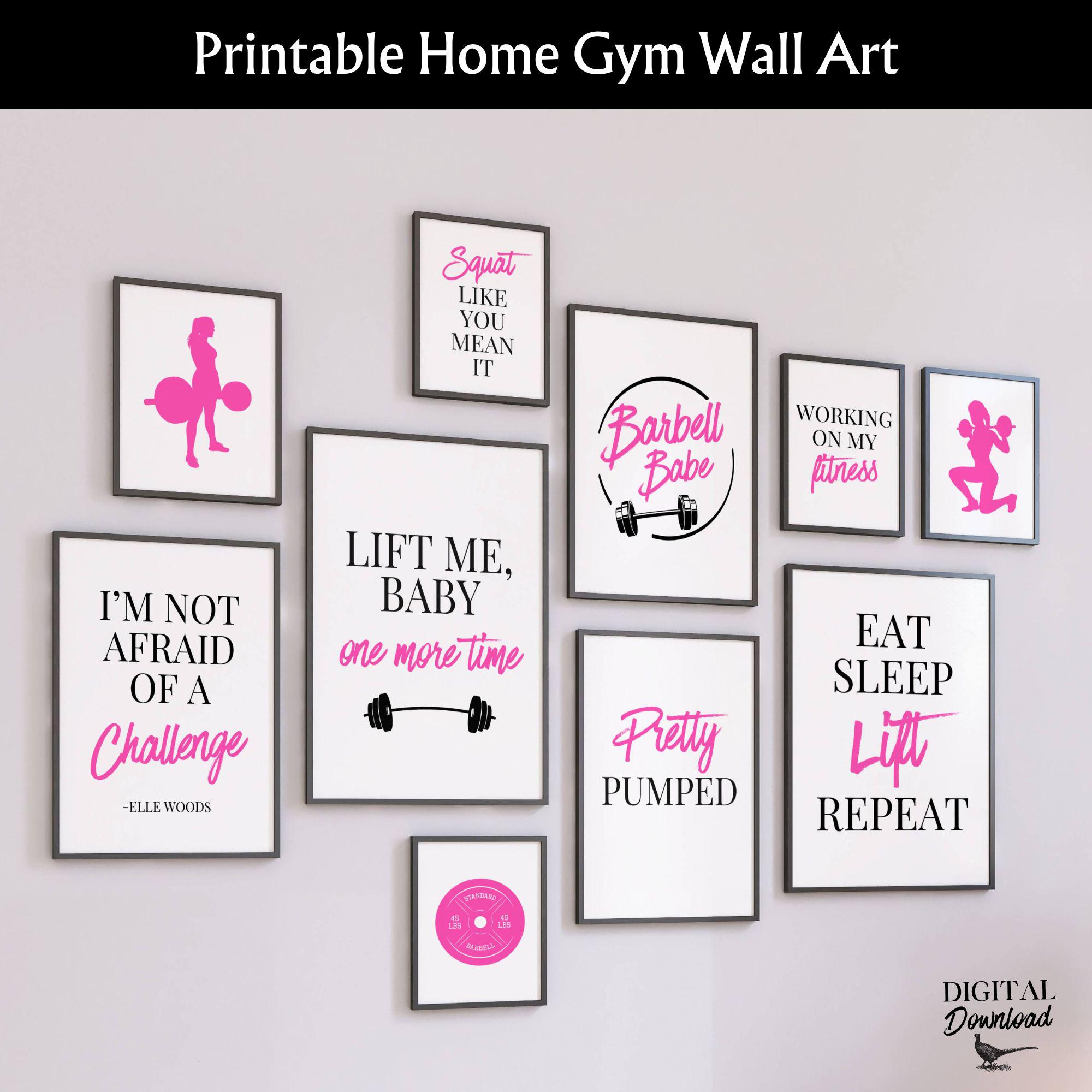 20 Home Gym Printable Posters Women's Weightlifting Motivational Poster ...