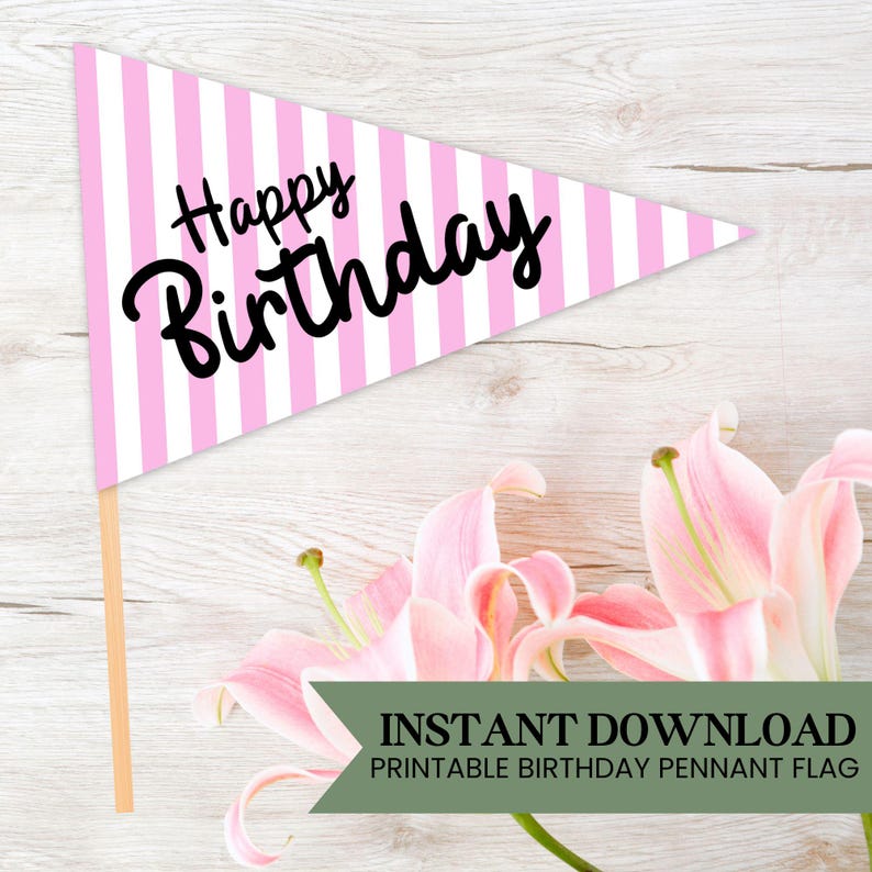 Printable Happy Birthday Pennant Flag | Eloise Inspired Birthday Flag ...