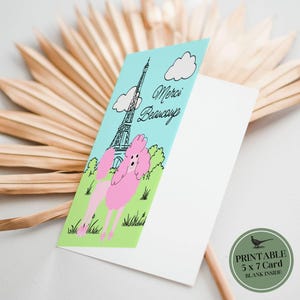Printable 'merci Beaucoup' Card | Eiffel Tower Thank You Card ...
