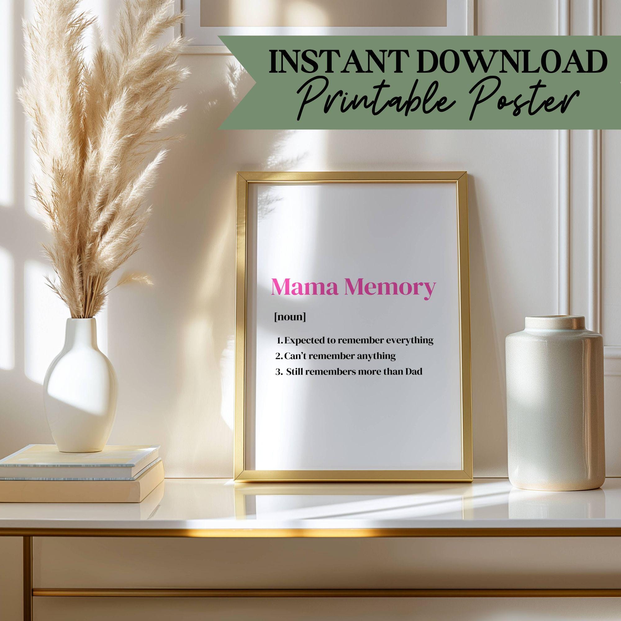 Printable 'mama Memory' Definition Poster | Mother Definition Printable ...
