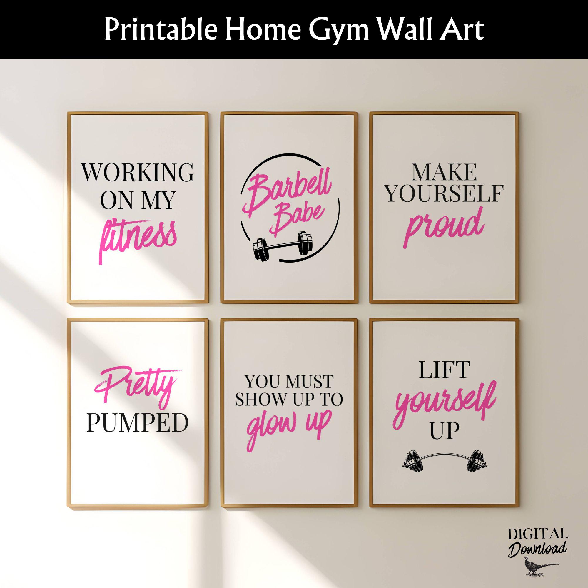 20 Home Gym Printable Posters Women's Weightlifting Motivational Poster ...