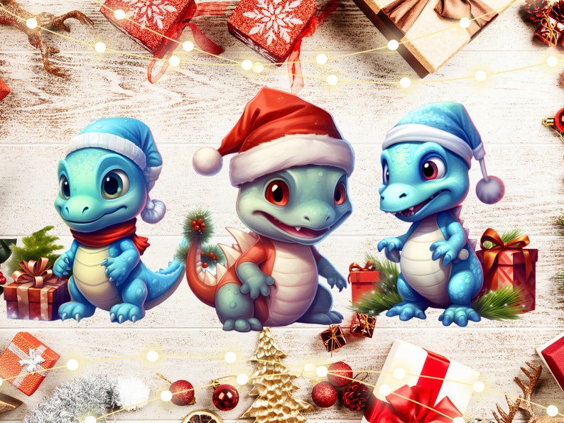 40 Cute Christmas Dinosaurs Clipart Dinosaurs Clipart - Etsy