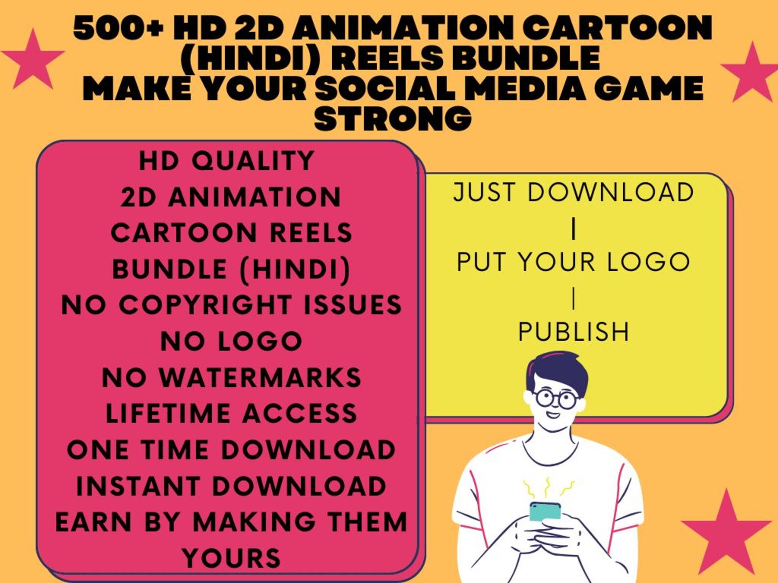 500+ 2D Animation Cartoon Reels Bundle,instagram Reels,reel Videos ...