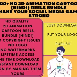 500+ 2D Animation Cartoon Reels Bundle,instagram Reels,reel Videos ...