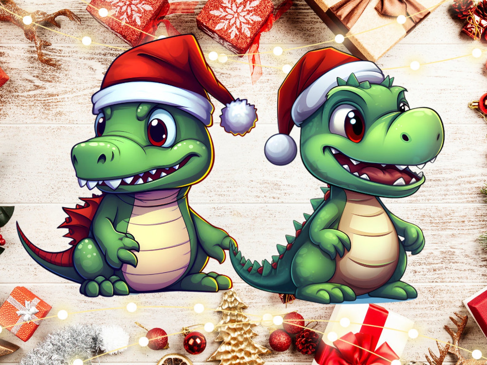 40 Cute Christmas Dinosaurs Clipart Dinosaurs Clipart - Etsy