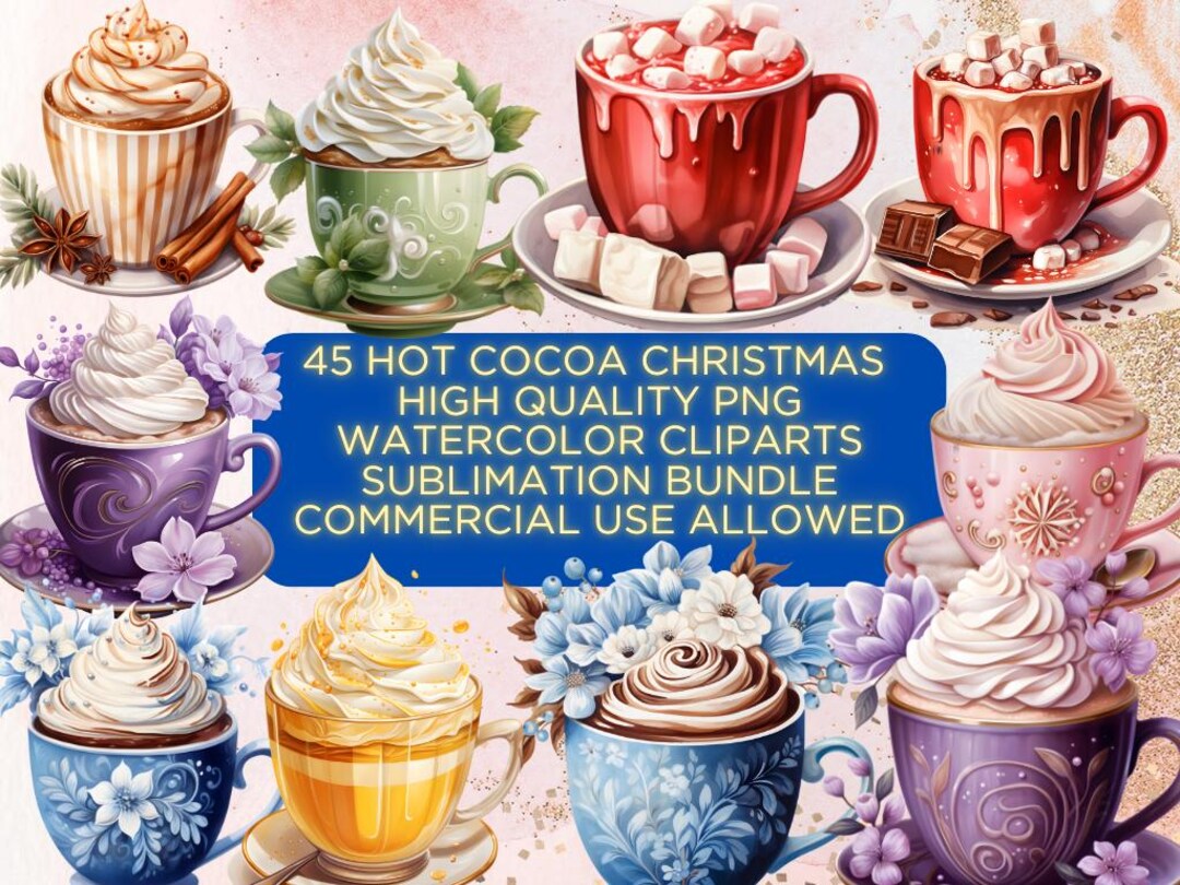 45 Hot Cocoa Christmas Clipart, Christmas Clipart Bundle,christmas ...