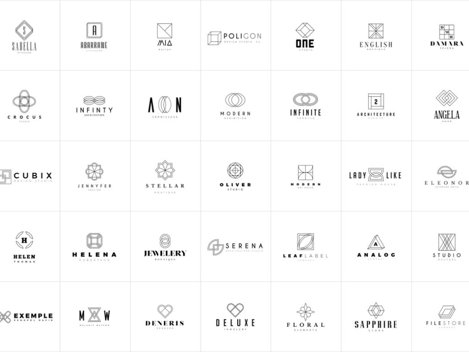 100 Geometric Logo,logos Geometric,premade Logo Design,shop Logo ...