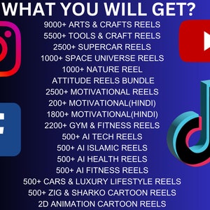 Mega Reels Bundle- 25,000+ Reels Bundle | AI Motivational Reels, AI Health Reels, Art and Craft ...