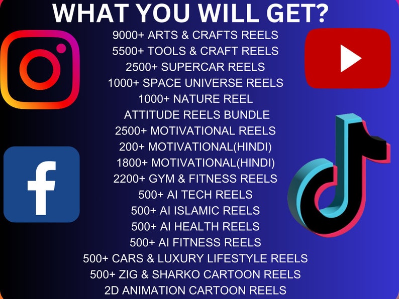 Mega Reels Bundle- 25,000+ Reels Bundle | AI Motivational Reels, AI ...