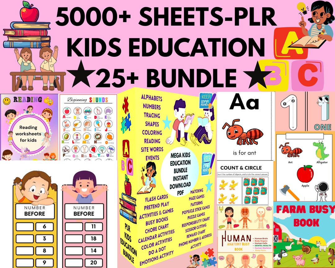 5000+ Pages Kindergarten Learning, Preschool Pre-k Bundle, Activity ...