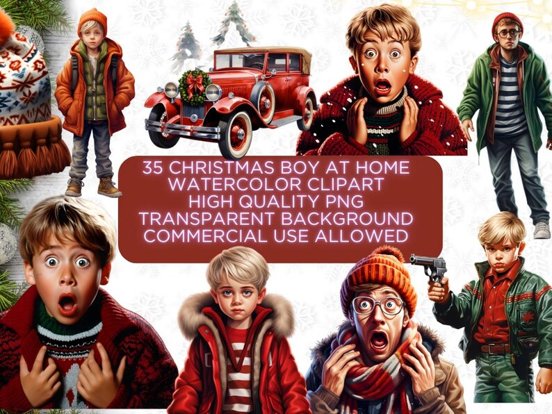 35 Cute Boy Christmas Clipart,clipart Bundle,christmas Clipart ...