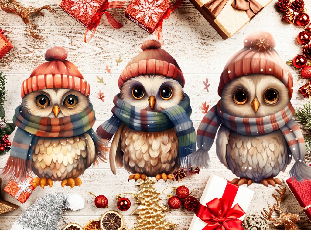 15 Owl Christmas Clipart,chrismas Clipart,owl Clipart,owl Png ...