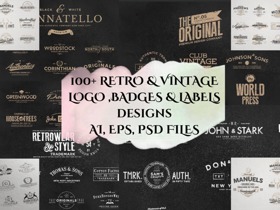 126 Retro Logo,retro Logo Design,vintage Logo,retro Badges,premade Logo ...