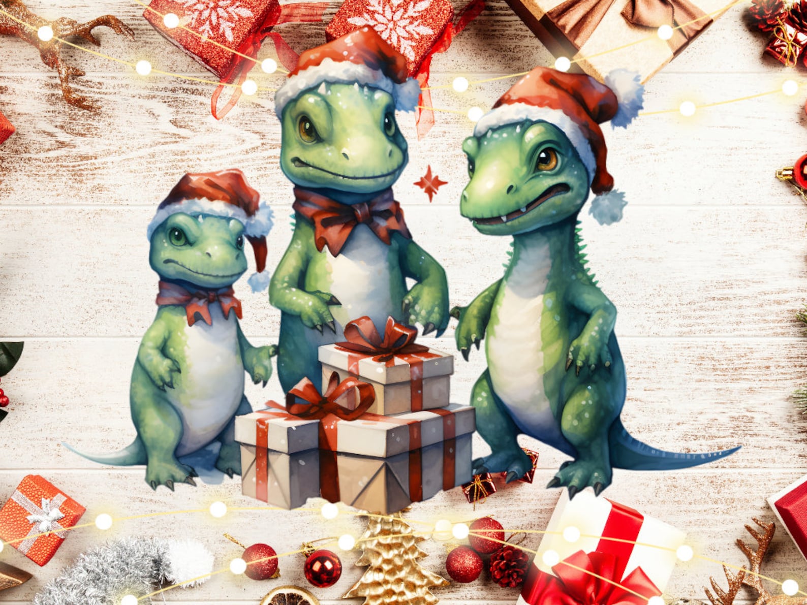 40 Cute Christmas Dinosaurs Clipart Dinosaurs Clipart - Etsy