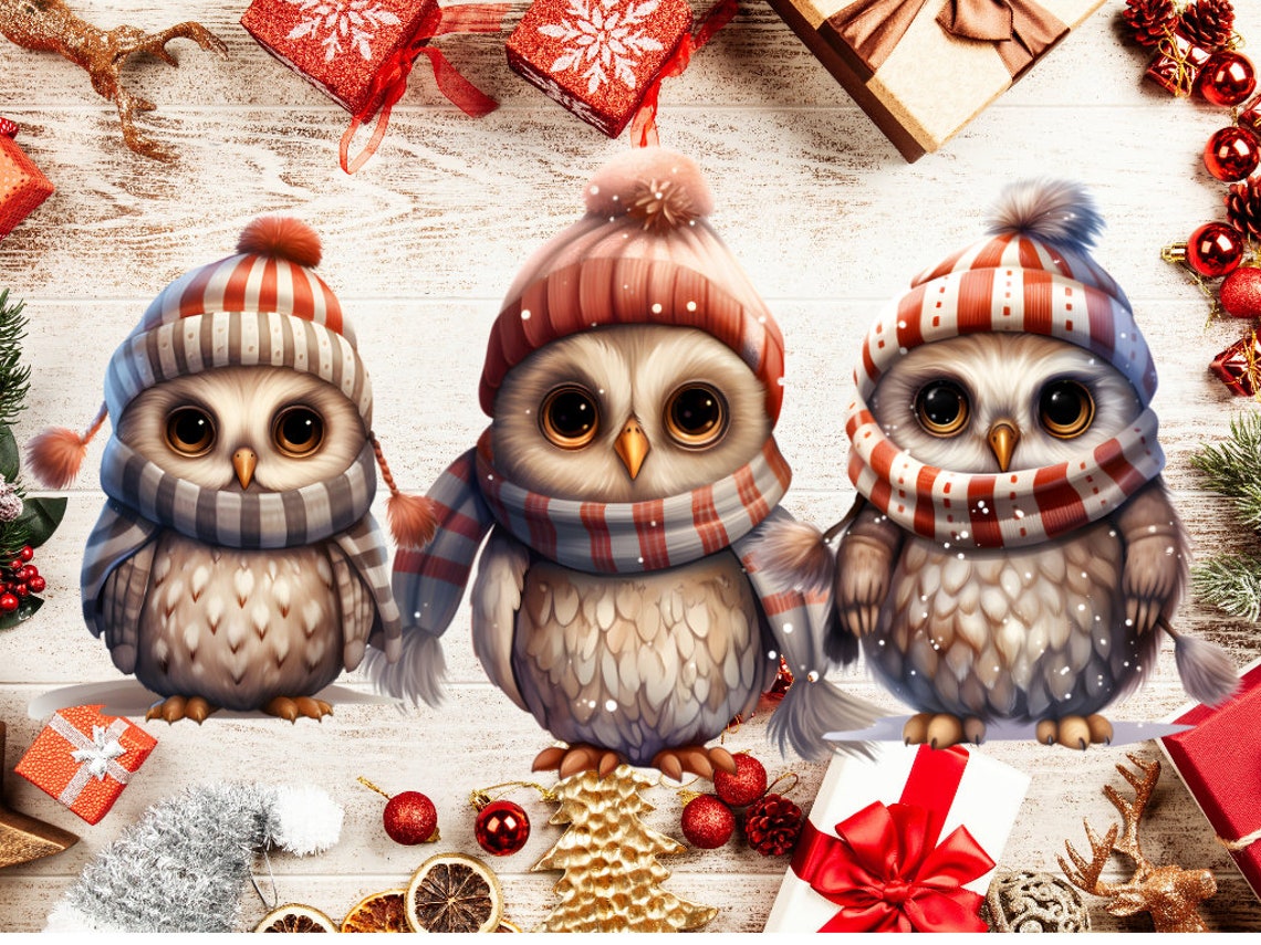 15 Owl Christmas Clipartchrismas Clipartowl Clipartowl - Etsy