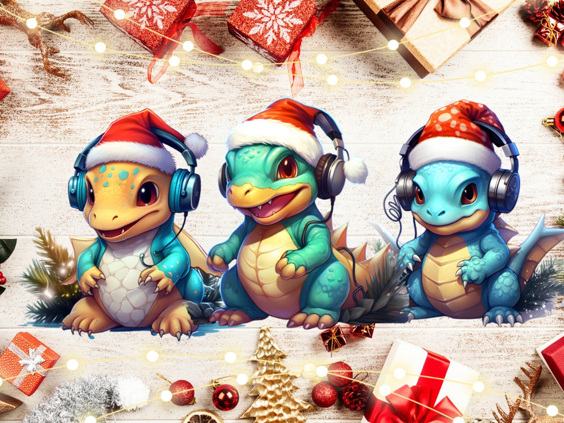 40 Cute Christmas Dinosaurs Clipart Dinosaurs Clipart - Etsy