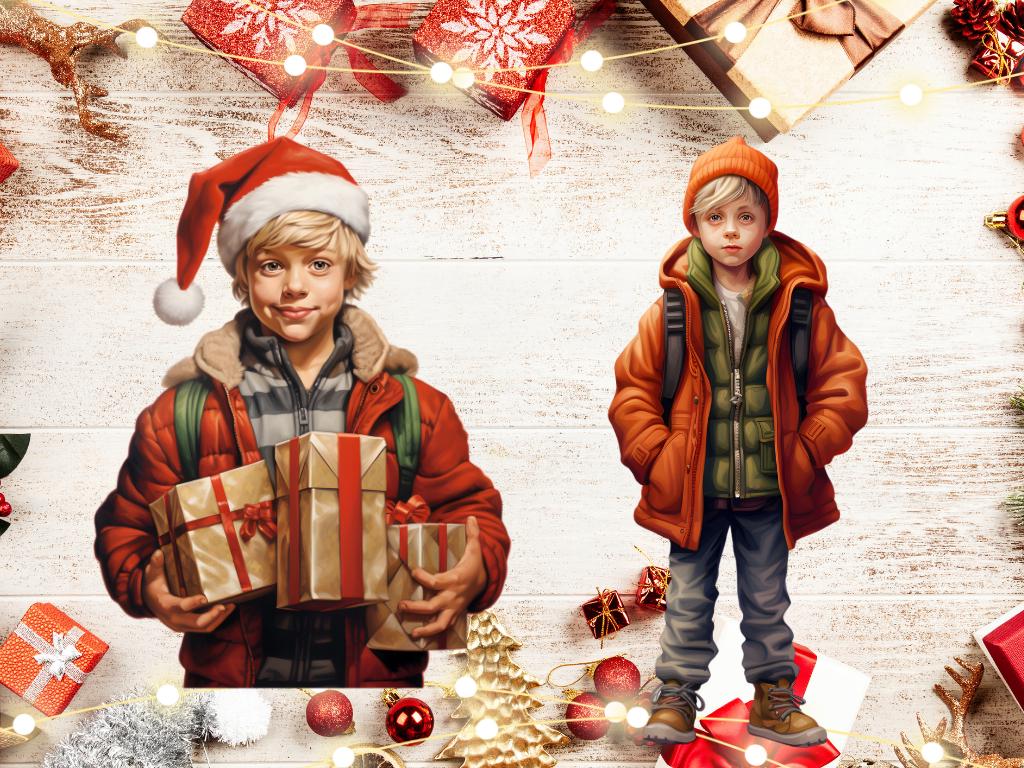 35 Cute Boy Christmas Clipart,clipart Bundle,christmas Clipart ...